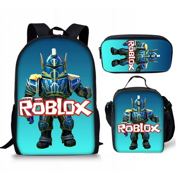 Roblox Backpack Black School Bag Anime School Bag Three-piece Backpack ...
