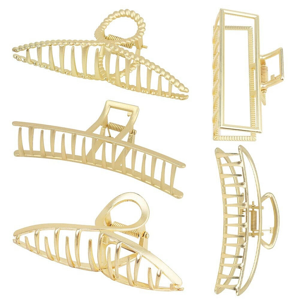 US 5-10 Pack Metal Jumbo Hair Claw Clip Large Strong Hold for Thick ...