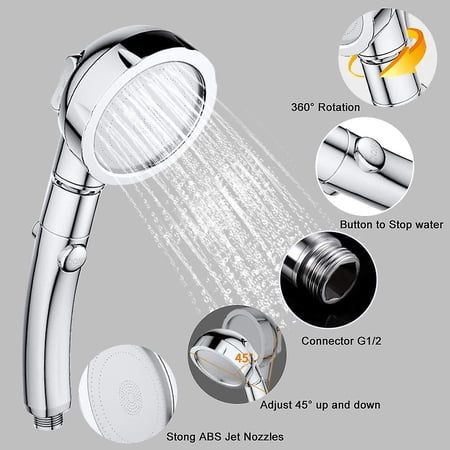 Shower Head, Shower Head With Increased Pressure And Switch Button ...