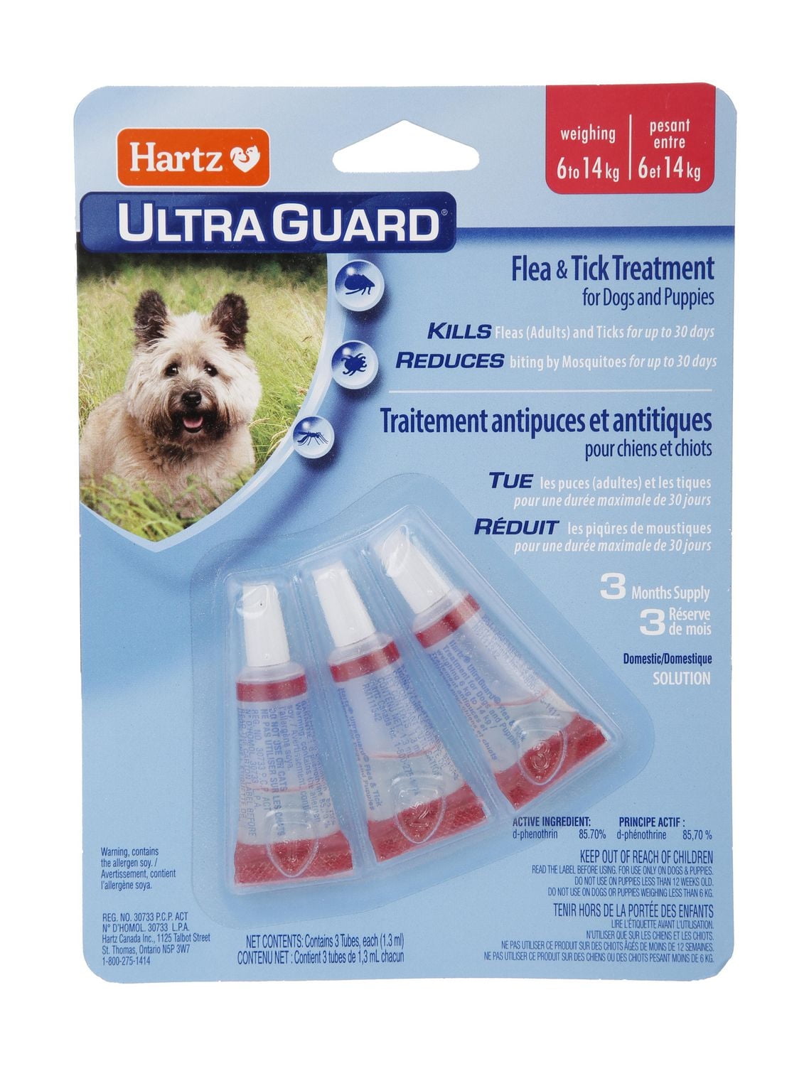 Hartz Ultraguard Flea & Tick Treatment for Dogs And Puppies 6 to 14 Kg ...