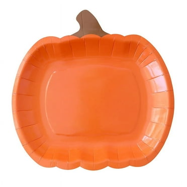 Blueek 10pcs Fall Harvest Paper Pumpkin Serving Tray, 7 Inch Snacks ...