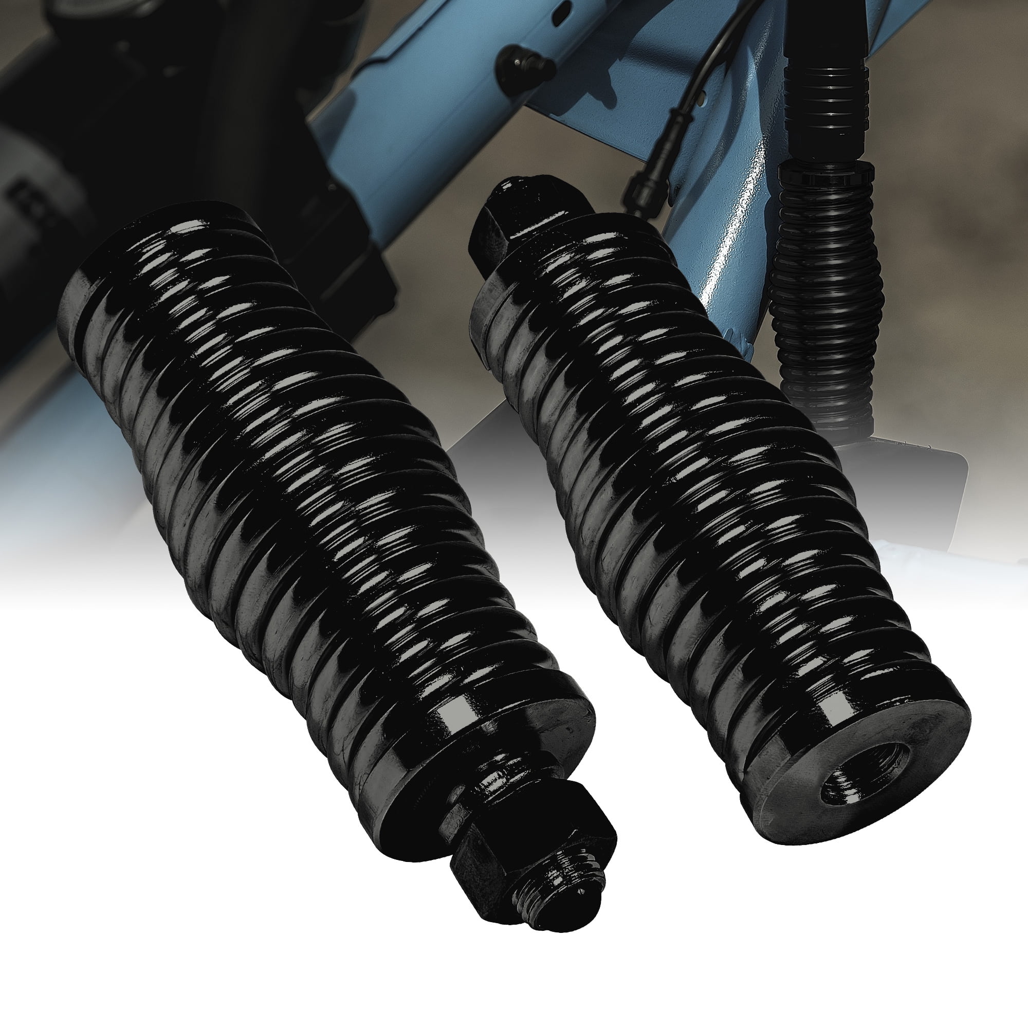 2pc Heavy-Duty Barrel Spring Mounting Base [Black-Finish] [6mm Spring ...