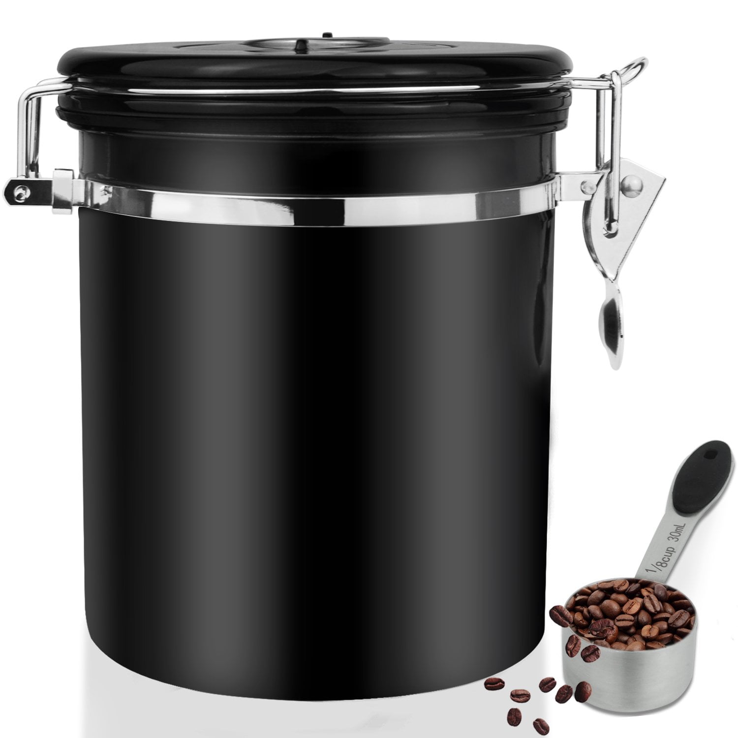 Coffee Bean Container with Measuring Scoop, FiveHome Stainless Steel ...