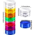 4 Pieces 7 Days Stackable Pill Organizers 7 Compartments Round Pill ...