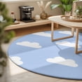Clouds 5' Round Rug for Dining Table for 4 People Under Table Placement ...