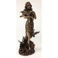 11" Aphrodite with Doves Standing on Sea Shell Statue, Bronze Color ...