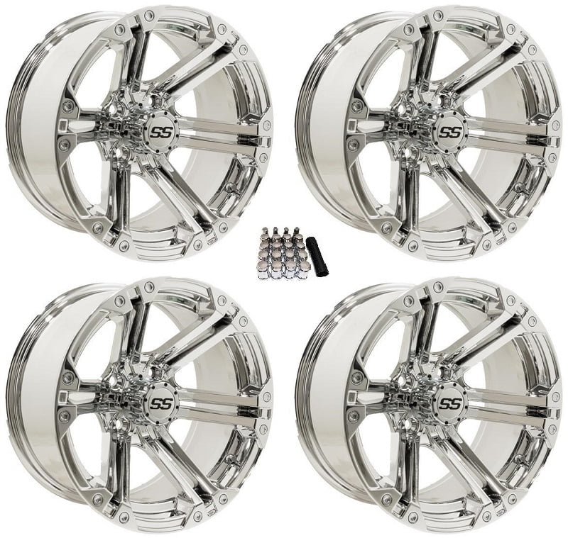 GTW Specter 14" Golf Cart Wheels/Rims Chrome E-Z-GO & Club Car ...