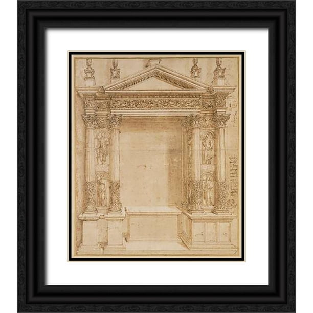 Peruzzi, Baldassare 12x14 Black Ornate Wood Framed with Double Matting ...