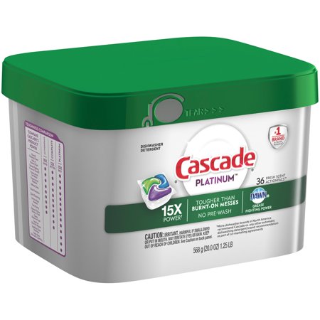 Cascade Platinum Dishwasher Pods, ActionPacs Detergent, Fresh Scent, 36 ...