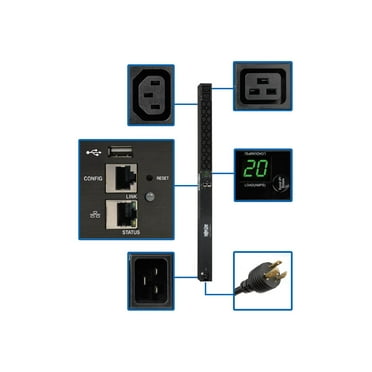 Tripp Lite 1U Rack-Mount 1.4kW Single-Phase Switched PDU w/ 16 Outlets ...
