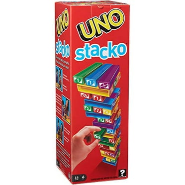 UNO Stacko Kids Game for Family Night, Matching and Stacking with 45 ...