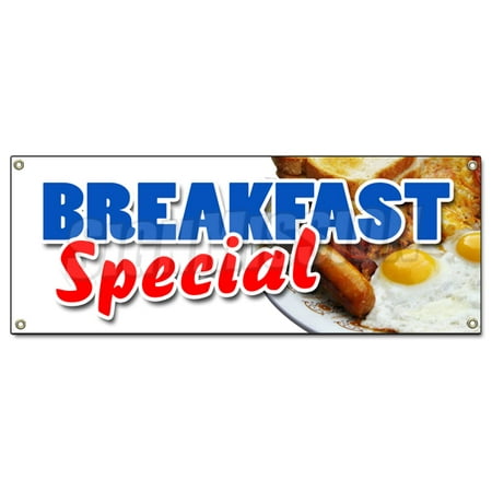 BREAKFAST SPECIAL BANNER SIGN ayce waffle pancake bacon egg all can eat ...