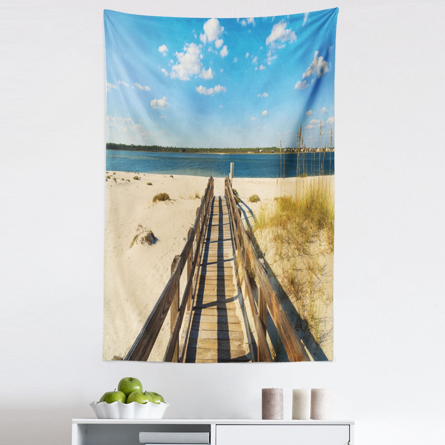 Beach Tapestry, Perdido Beach and Long Pier Deck over Sand Gulf of ...