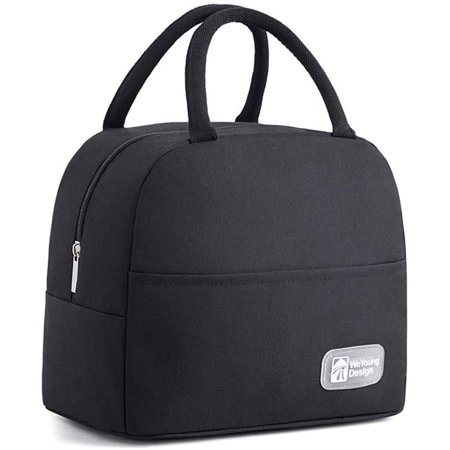 Black Lunch Bags for Women, Upgraded Thickened Lunch Bag, Portable ...