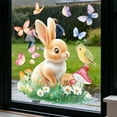 Happy Easter Bunny Window Clings 1 Sheet, Rabbit Chick Eggs Flower Wall ...