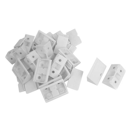90 Degree White Plastic Furniture Closet Cabinet Corner Connectors ...