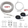 100FT Dog Trolley Runner Cable for 2 Dogs, Tie Out Cable for Small ...
