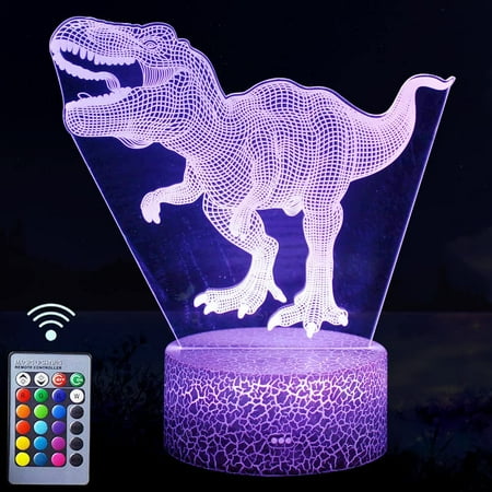 T-Rex Night Light, 3D Illusion Lamp T-Rex Lights for Kids Room, 16 ...