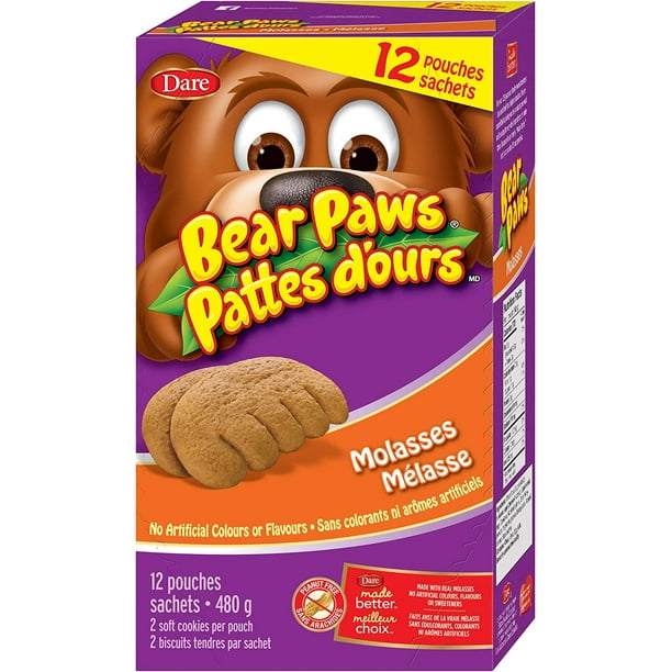 Bear Paws Dare Molasses Cookies, 480g Box, 12 Pouches per box - Walmart.ca