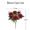 7 Heads Artificial Rose Flowers Bouquet Silk Flower Roses with Stems ...