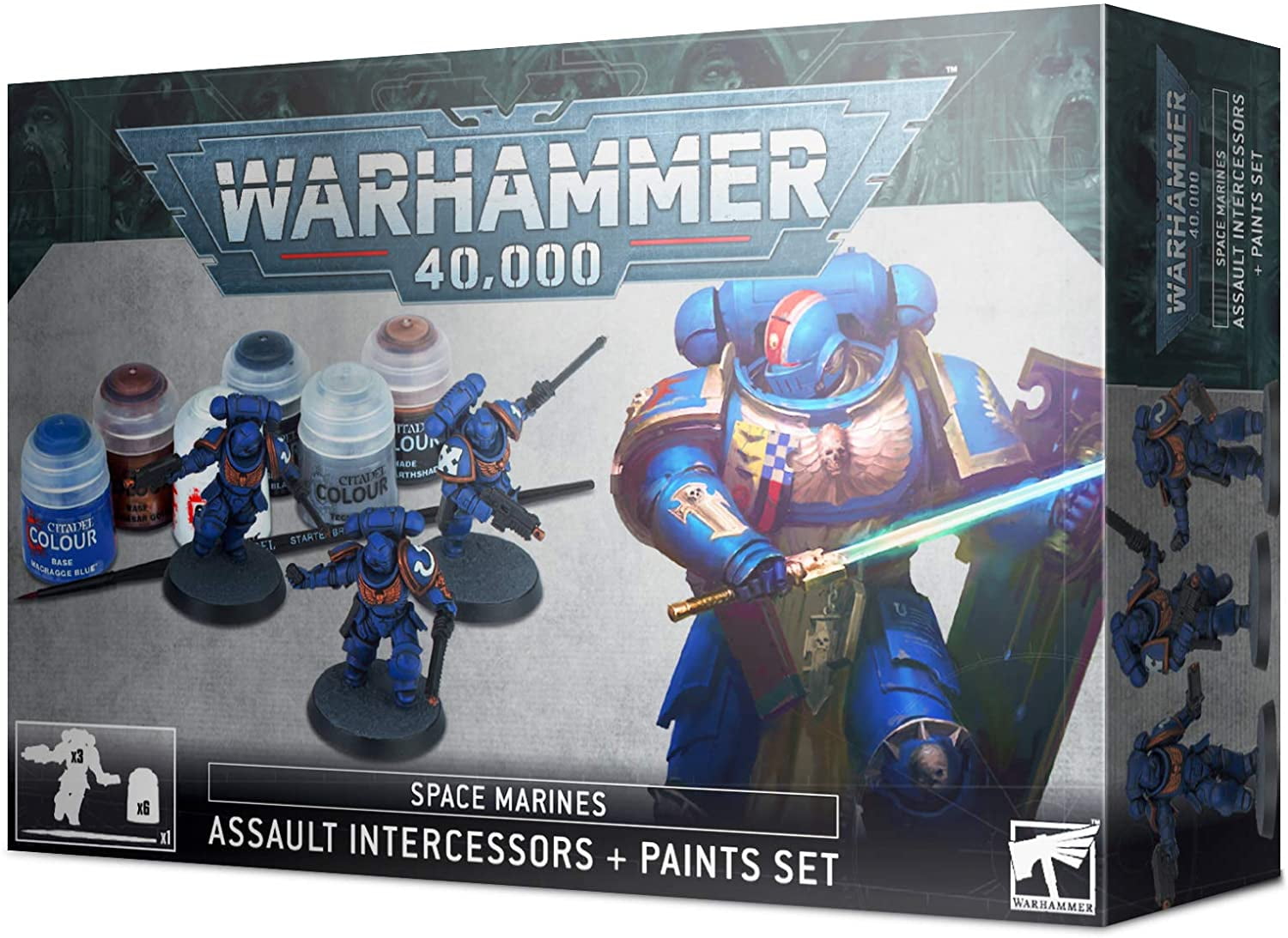 Buy Warhammer 40k 40,000: Space Marines Assault Intercessor Paint Set ...