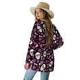 Chririnla Skull Purple Love Rose Bone Black Womens Casual V-Neck Long ...