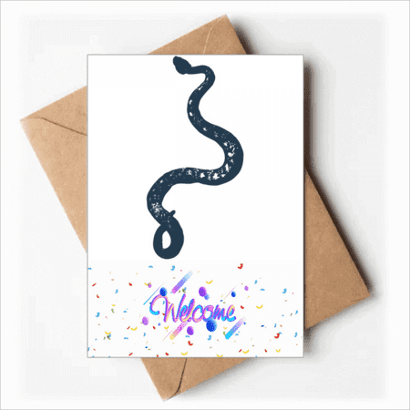 Animal Black Snake Sketch Pattern Welcome Back Greeting Cards Envelopes ...