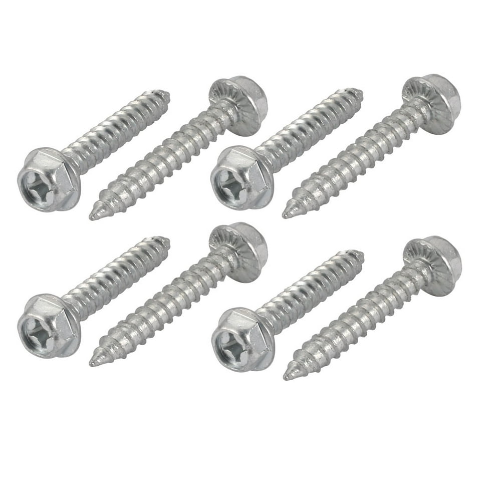 8Pcs M6x40mm Phillips Drive Serrated Flange Hex Head Self-Tapping Screw ...