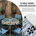 Brown Blue Wood Grain Round Fitted Tablecloth with Elastic Edge Dog Cat ...