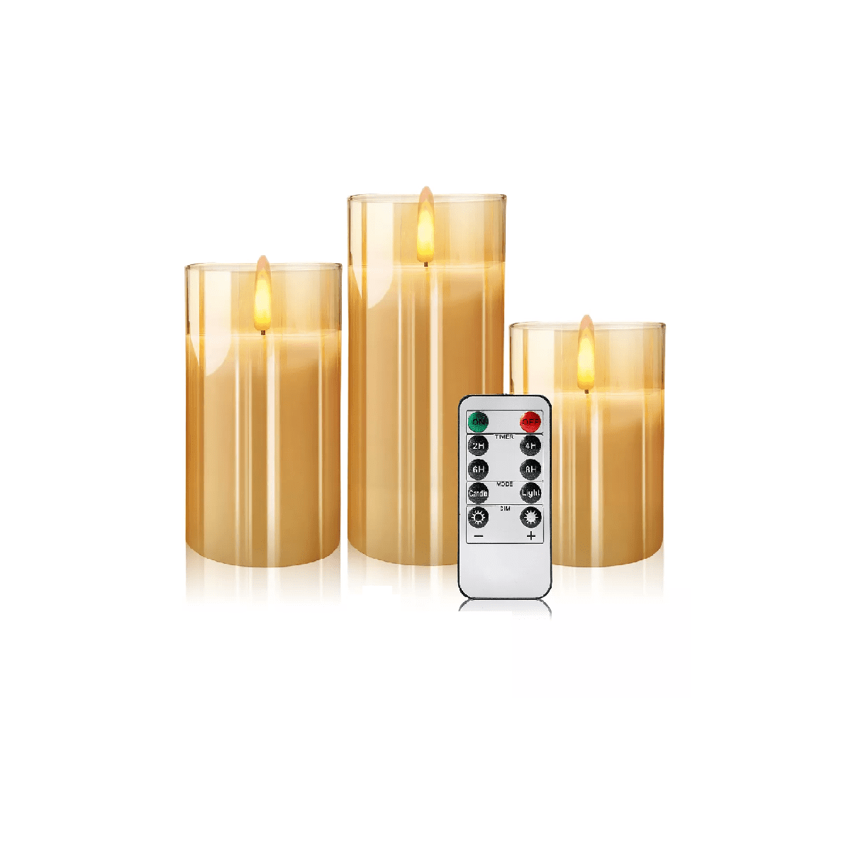 Velas Led Recargable Control Remoto Impermea Vidri Sin Lla 3 pzs ...