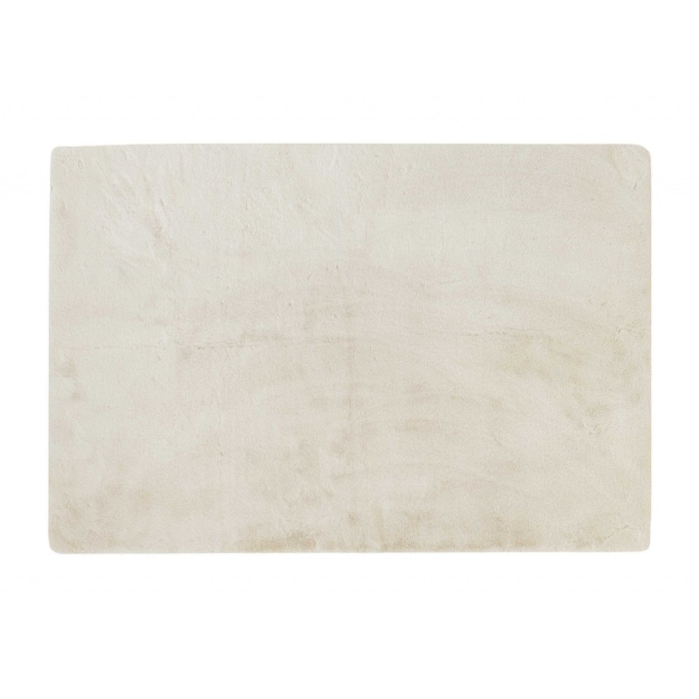 Luxe Faux Rabbit Fur Rectangular Rug 5' x 8' - Ivory - Walmart.com ...
