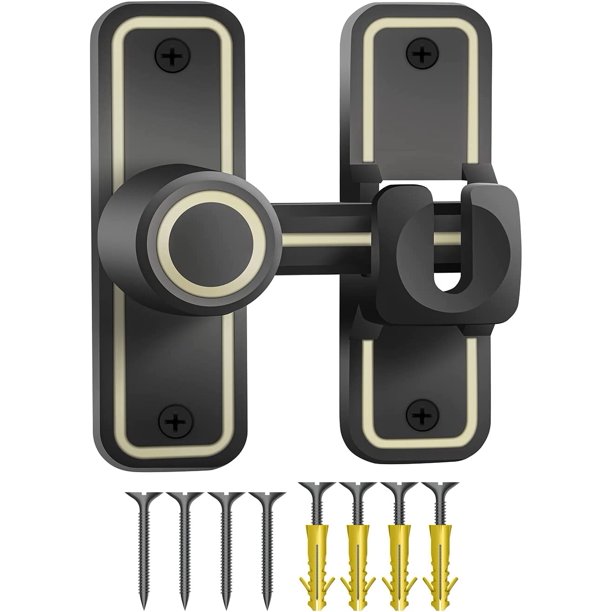 Barn Door Lock, 90/180 Degree Right Alloy Zinc Angle Gate Latches Flip ...