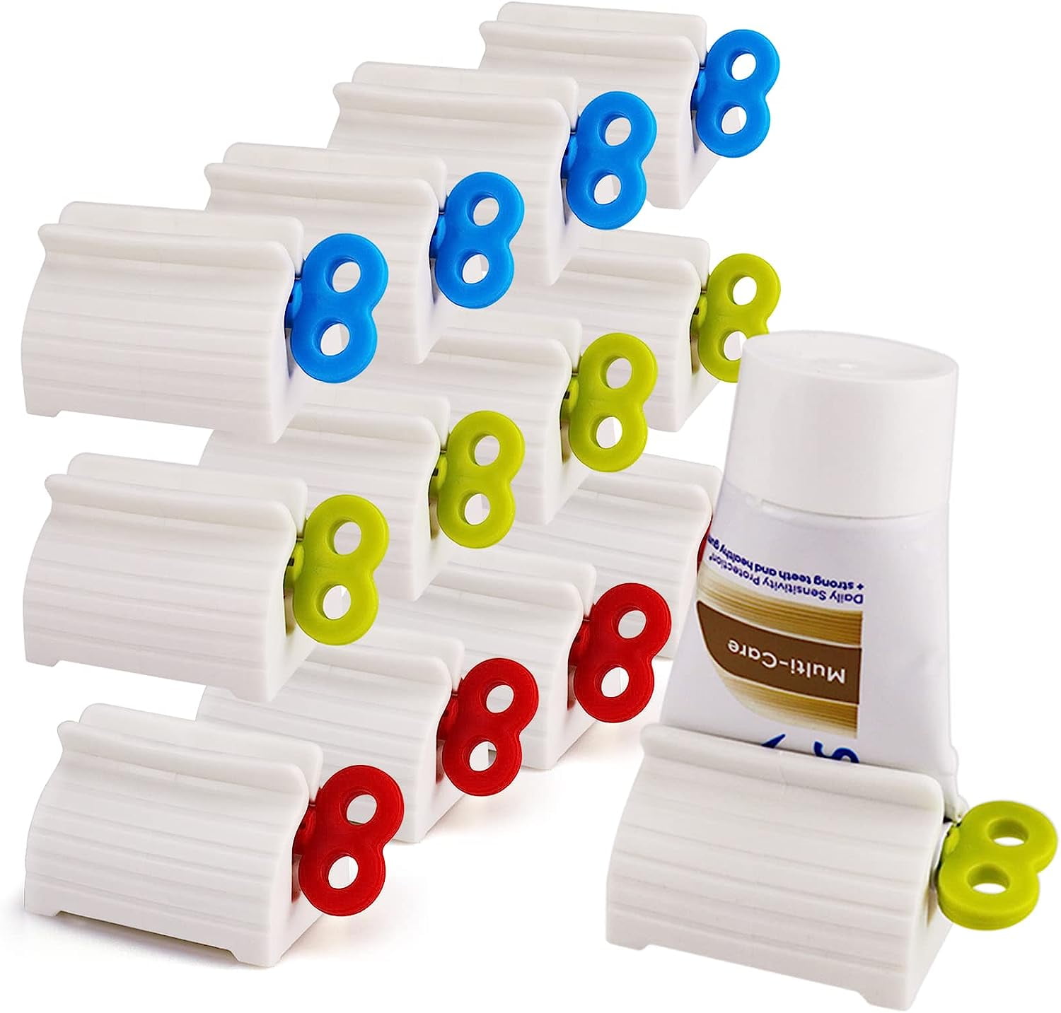 15 Pieces Rolling Tube Toothpaste Squeezer Toothpaste Seat Holder Stand ...