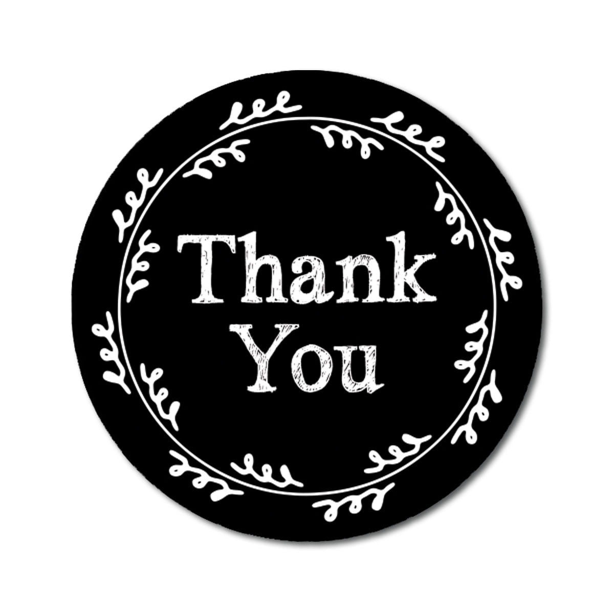 Darling Souvenir DIY Wreath 1.6 Inches Round Classic Thank You Black ...