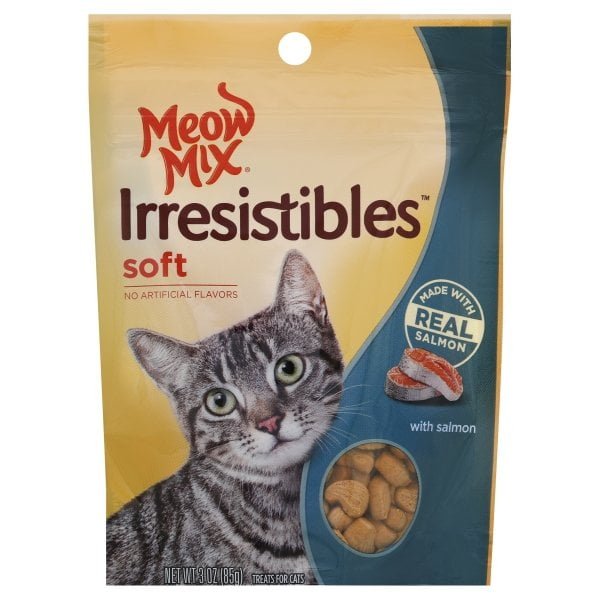 Meow Mix Irresistibles Cat Treats, Soft With Salmon, 3-Ounce Bag ...
