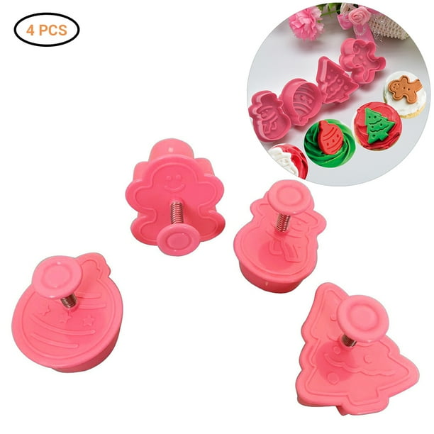 4 Pcs Christmas Biscuits Cutters Set Christmas Tree Snowman Gingerbread ...