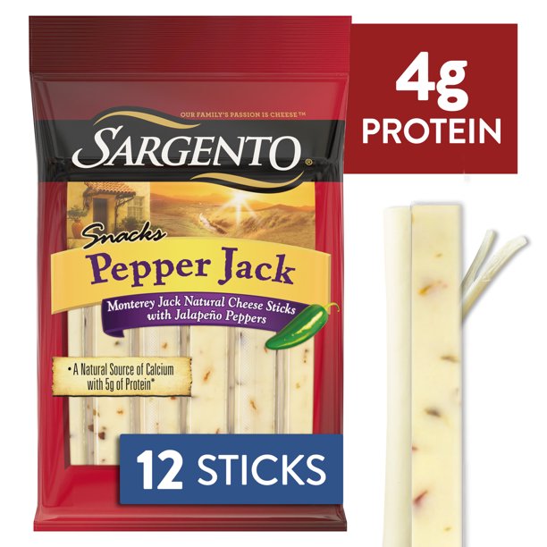 Sargento® Pepper Jack Natural Cheese Snack Sticks, 12-Count - Walmart.com