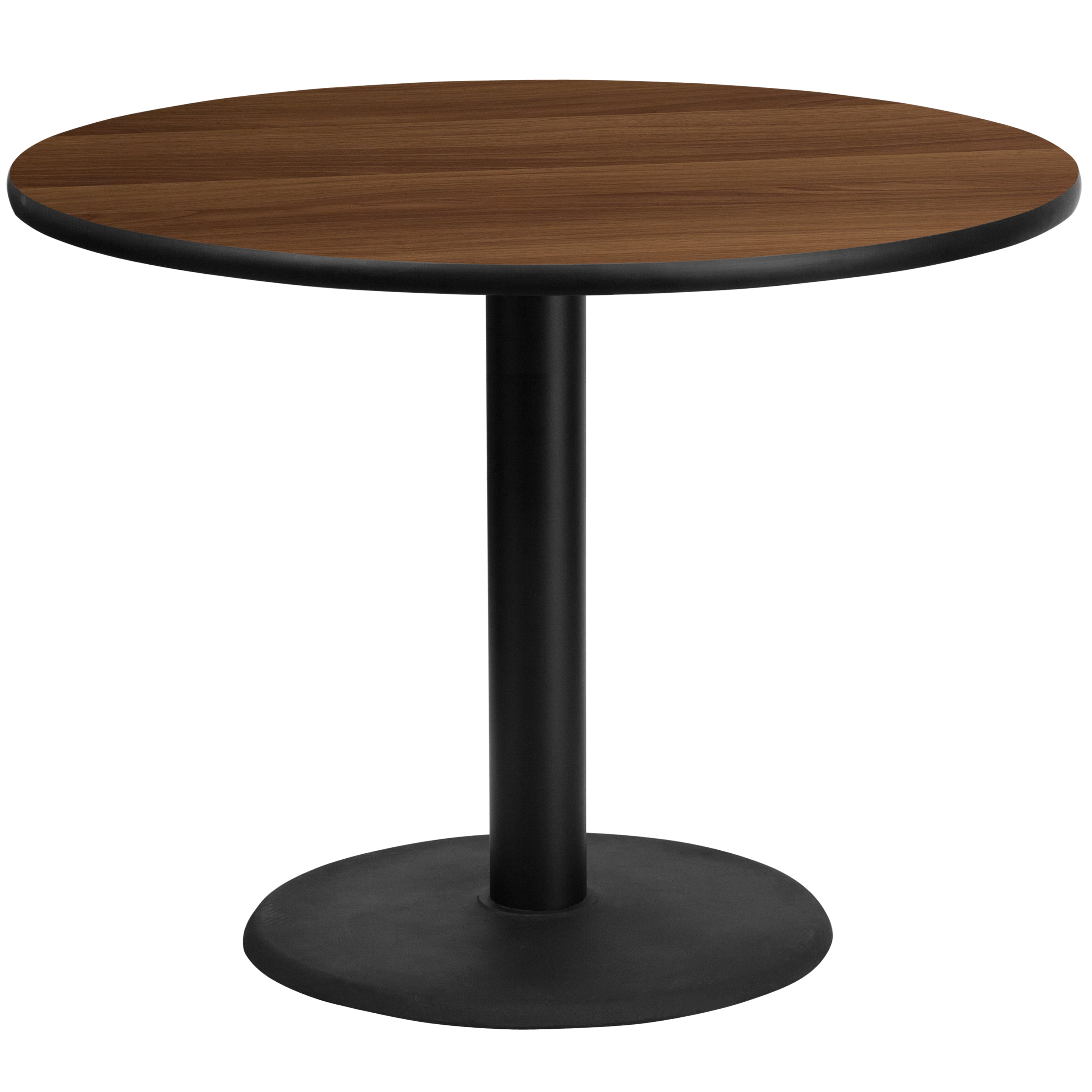 BizChair 42'' Round Walnut Laminate Table Top with 24'' Round Table ...