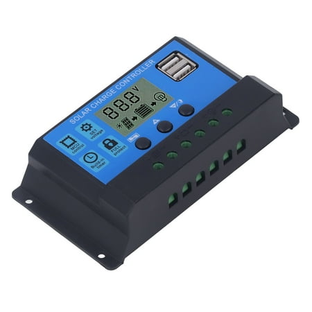 Solar Charge Controller MPPT Dual USB 5V Output Solar Panel Regulator LCD Display PWM Charging ...