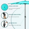 Abba Patio 11ft Outdoor Umbrella, Turquoise, Crank and Tilt, UPF 50 ...
