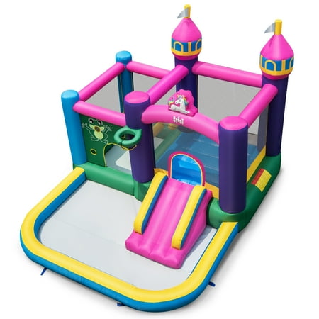 Topbuy Giant Inflatable Kids Water Slide w/ Splash Pool Portable Slide ...