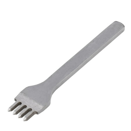 Leather Punch Tool High Speed Steel Stitching 4 Prong Chisel for DIY ...