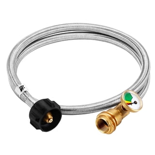 Gowinsee 2 Packs 15 inch RV Propane Hoses with Gauge, Stainless Steel ...