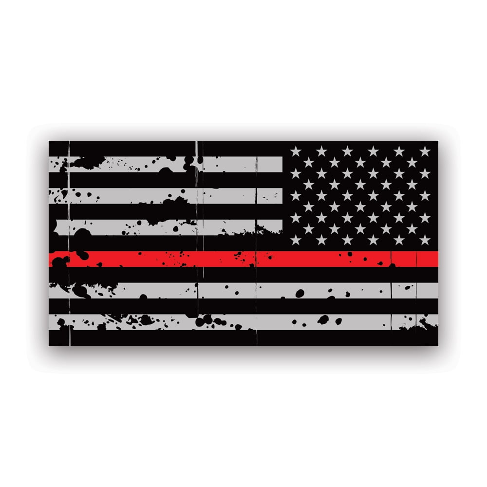 Reverse Distressed Thin Red Line Subdued American Flag Sticker Decal ...