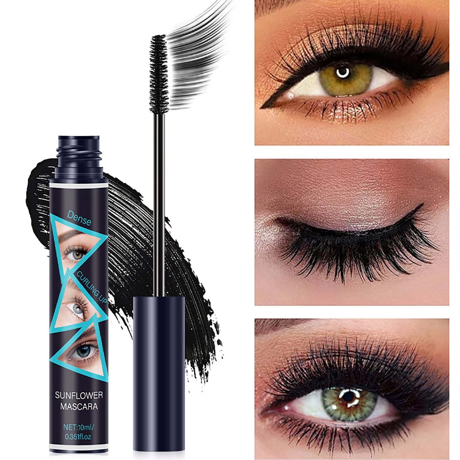 Máscara de pestañas de doble efecto | Maquillaje de ojos 3D Natural Thick Curling resistente al ...