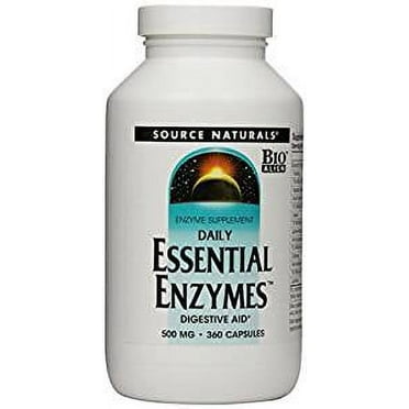 Source Naturals Daily Essential Enzymes, 500 mg, 240 Digestive Dietary ...