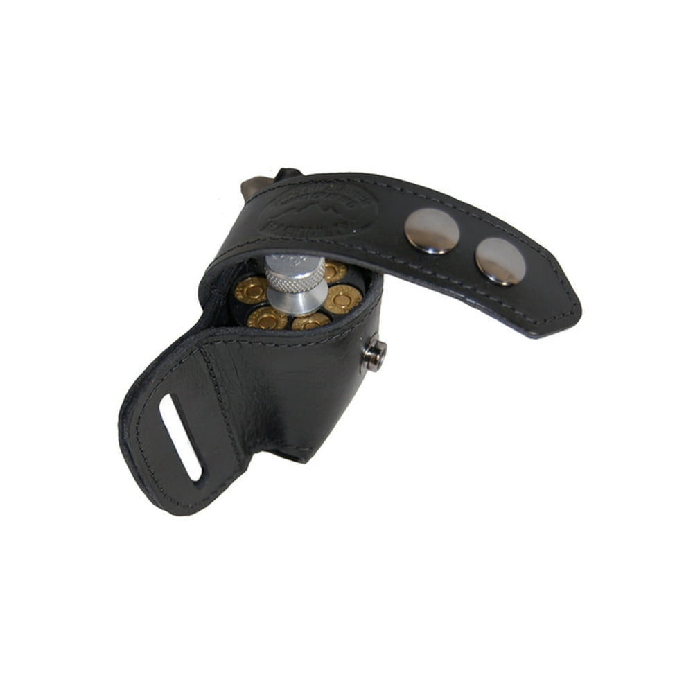 Barsony Black Leather Revolver Speed Loader Pouch for 6-7 shot .357 ...