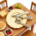 Sinyiin 1/12 Miniature Cutter Fork Spoon Plate Set For Doll House Scene ...