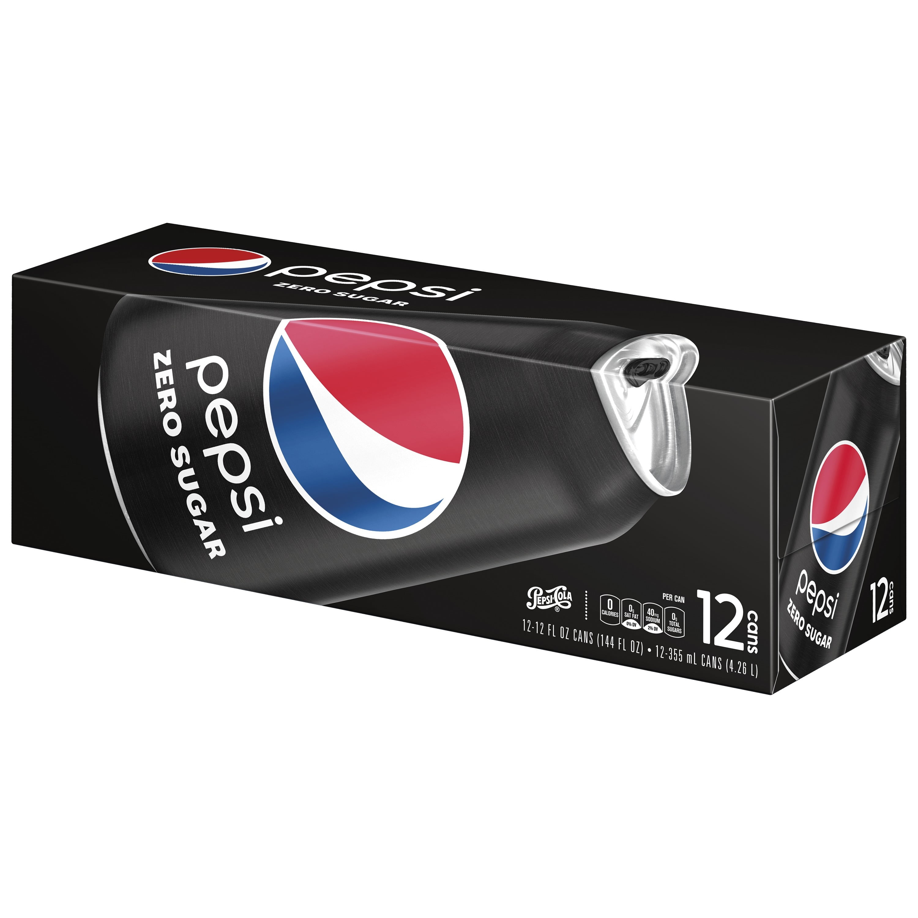 Buy Pepsi Cola Zero Sugar Soda Pop, 12oz, 12 Pack Cans Online at Lowest ...
