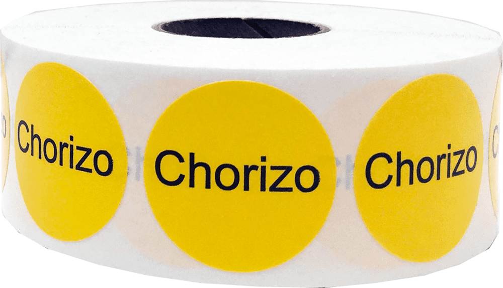 Yellow with Black Chorizo Circle Dot Adhesive Stickers, 1 Inch Round ...
